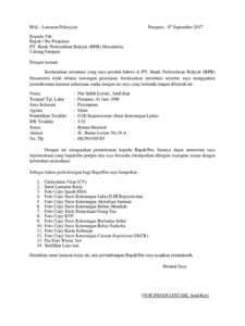 16+ Contoh Surat Lamaran Kerja di Bank BRI, BNI, BCA dan Lainnya