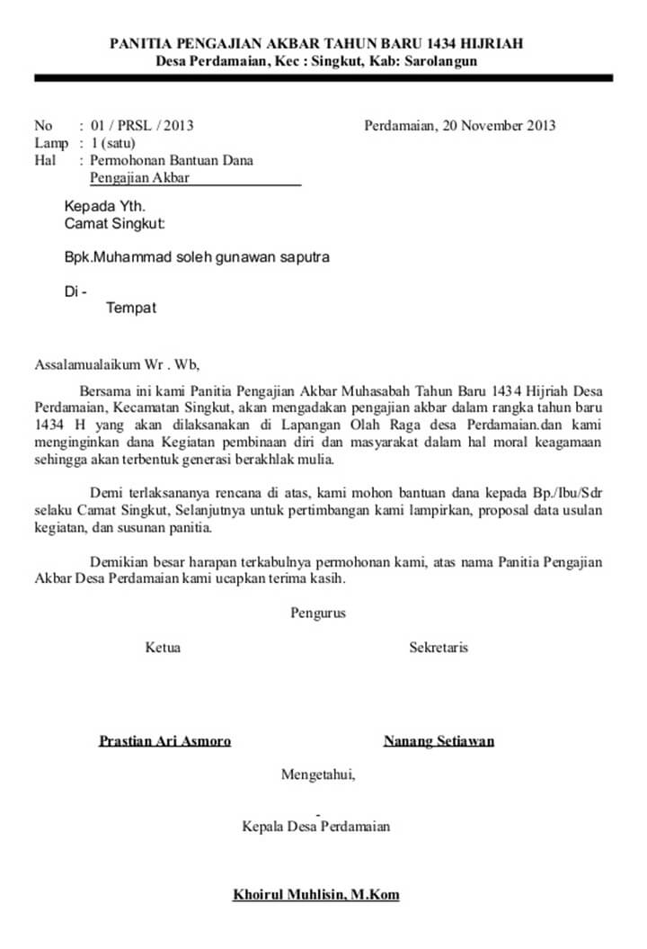 25+ Contoh Surat Permohonan Dana dan Bantuan - Manjakan.com
